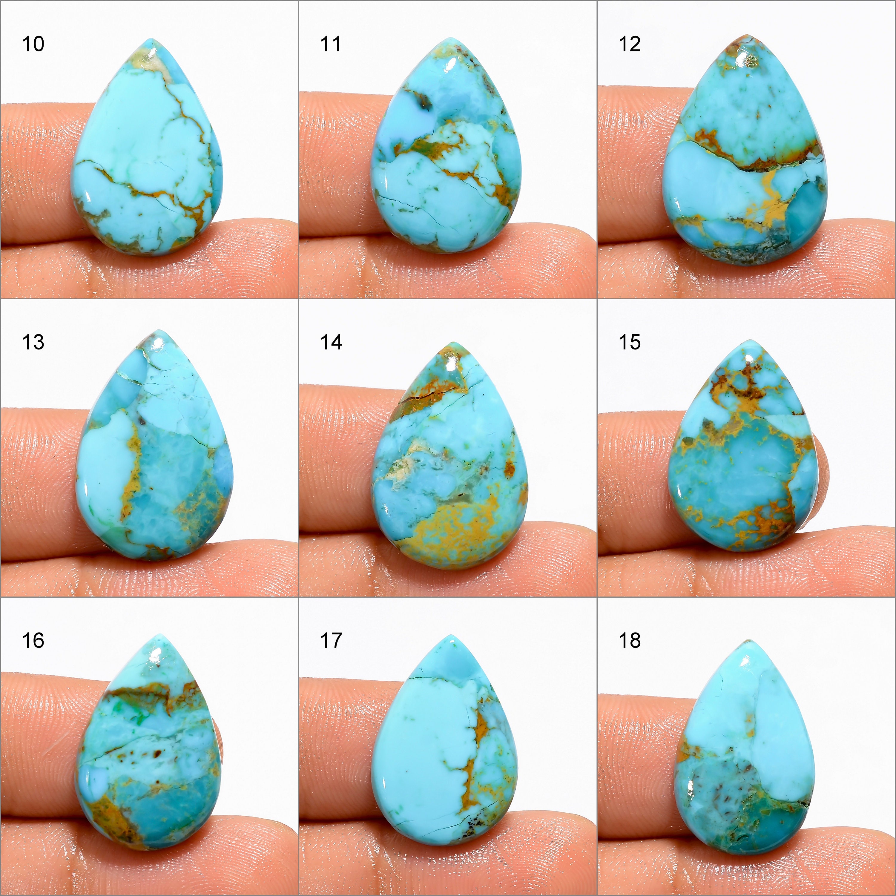 Natural Kingman Turquoise Pear Shape Turquoise Gemstone Gift For Her ...