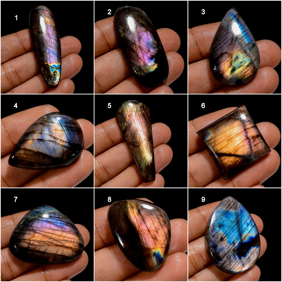 Natural Multi Labradorite Cabochon Multi Fire Labradorite Crystal Loose ...
