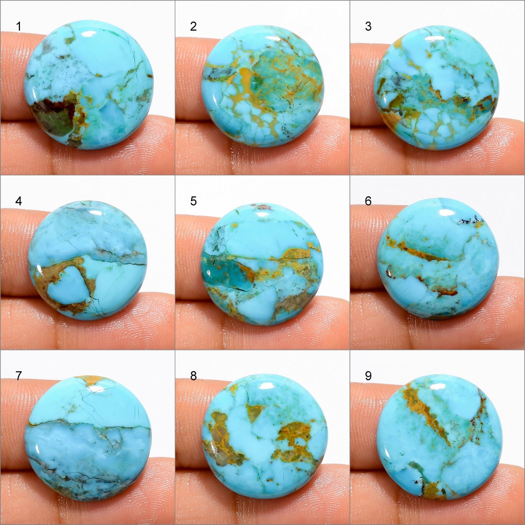 Natural Kingman Turquoise Round Shape Turquoise Gemstone Gift for Her ...