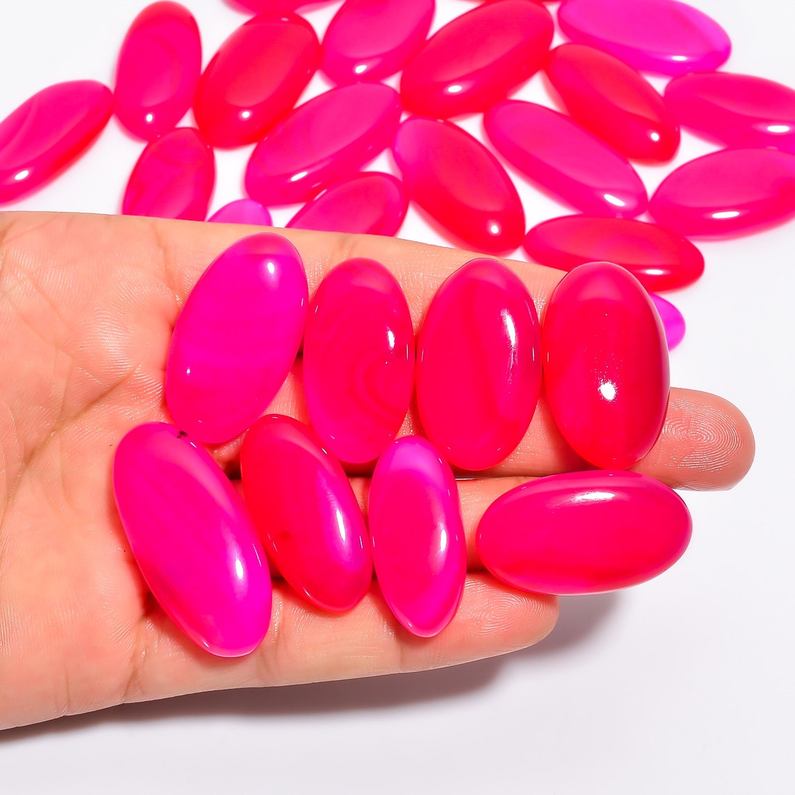 Pink Onyx Gemstone Oval Shape Pink Onyx Lot Natural Pink Onyx - Etsy