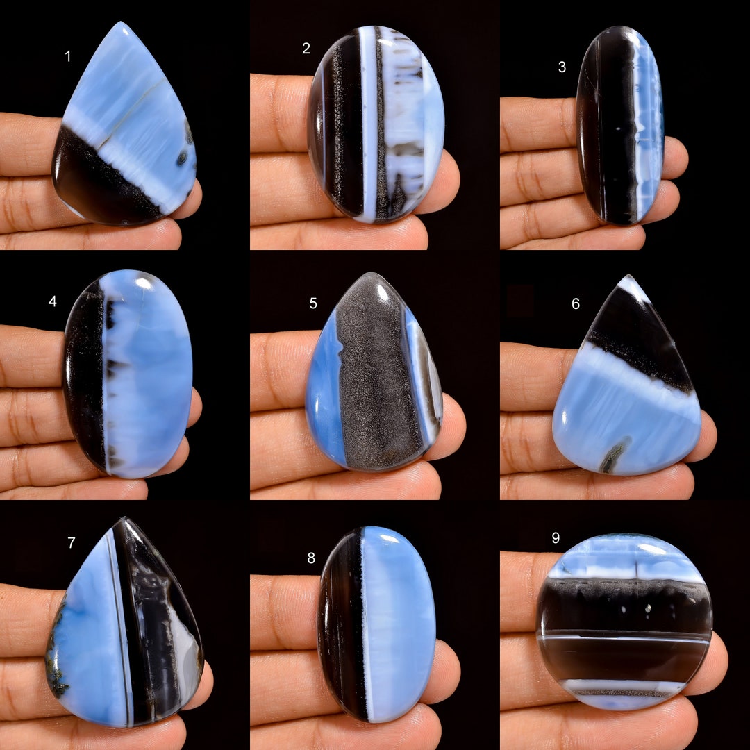 Natural Owyhee Blue Opal Cabochon, Loose Gemstone, Owyhee Blue Opal ...