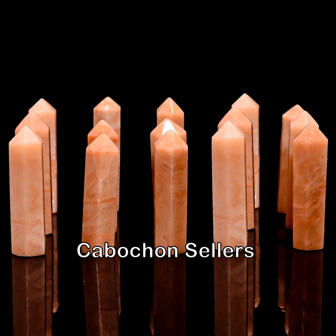 Natural Peach Amazonite Pencil Tower Peach Amazonite Tower Pointed ...