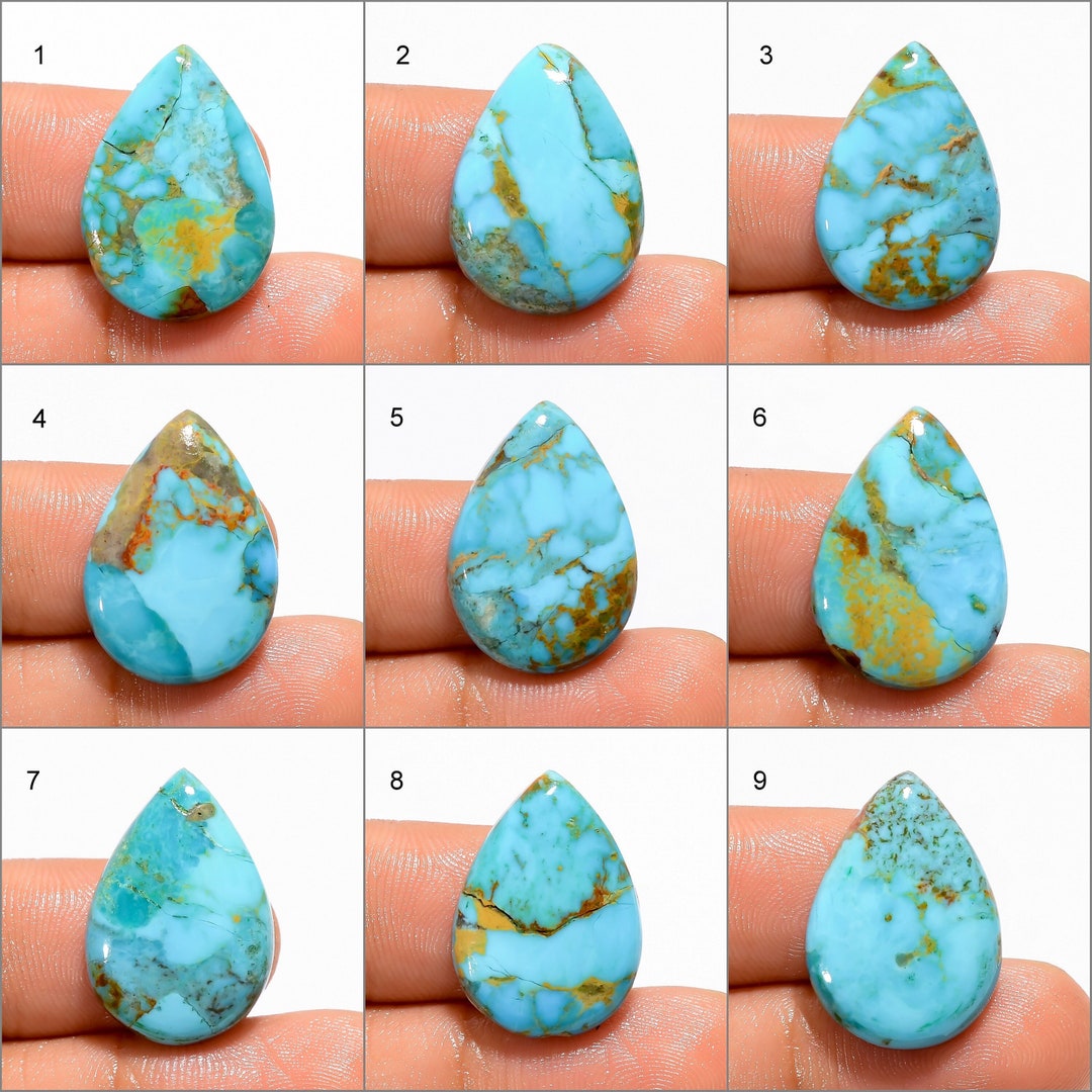 Natural Kingman Turquoise Pear Shape Turquoise Gemstone Gift For Her ...