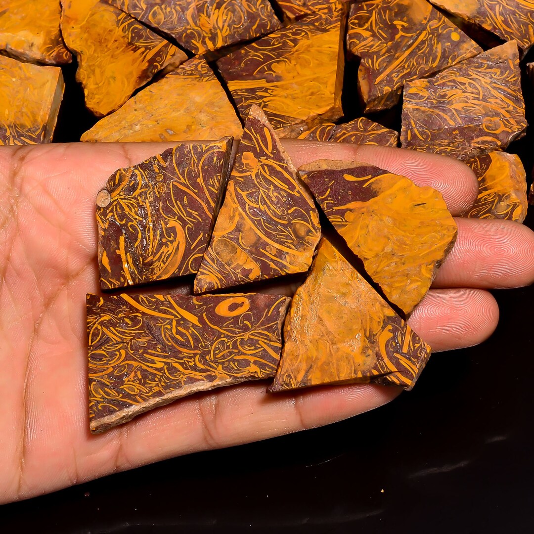 Natural Mariam Jasper Rough Slice Raw, Mariam Jasper Chunks Brown Flat ...