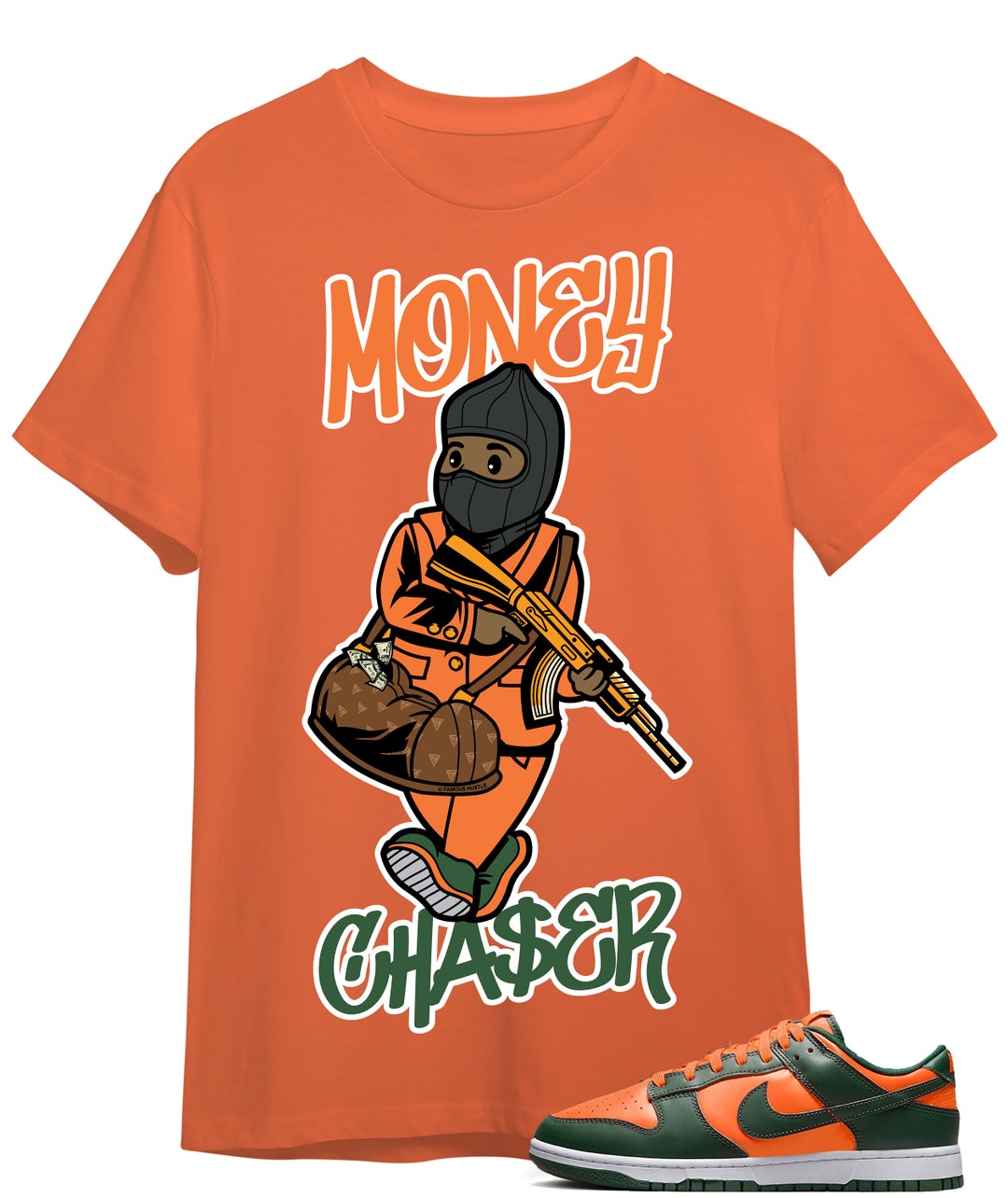 Money Chaser Shirt Matching Dunk Low Miami Hurricanes Team - Etsy