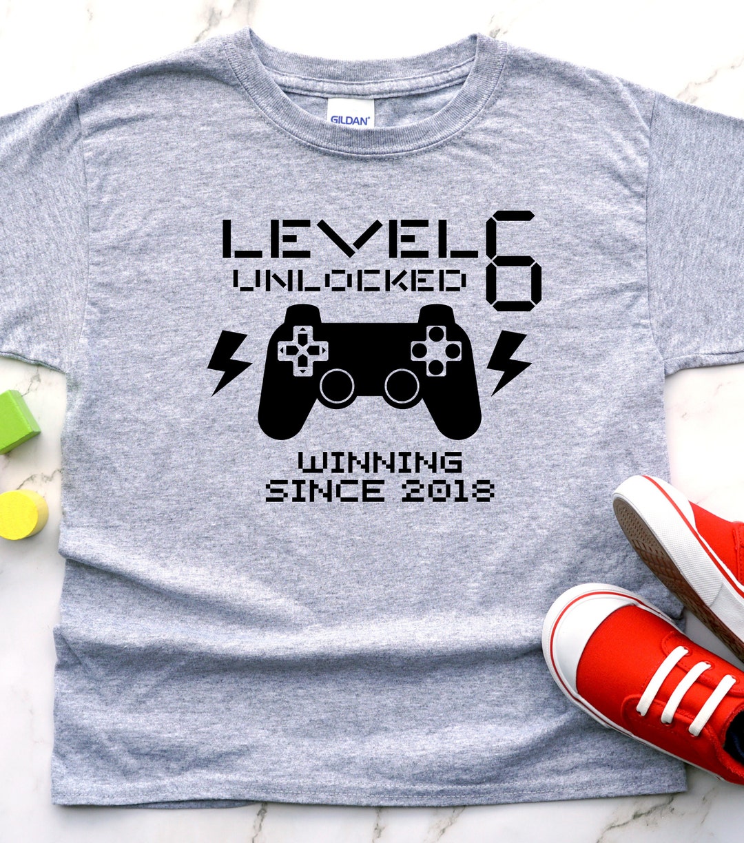 Kids Level 6 Birthday Shirt for Gamers, Boy Gamer T-shirt, Kids ...