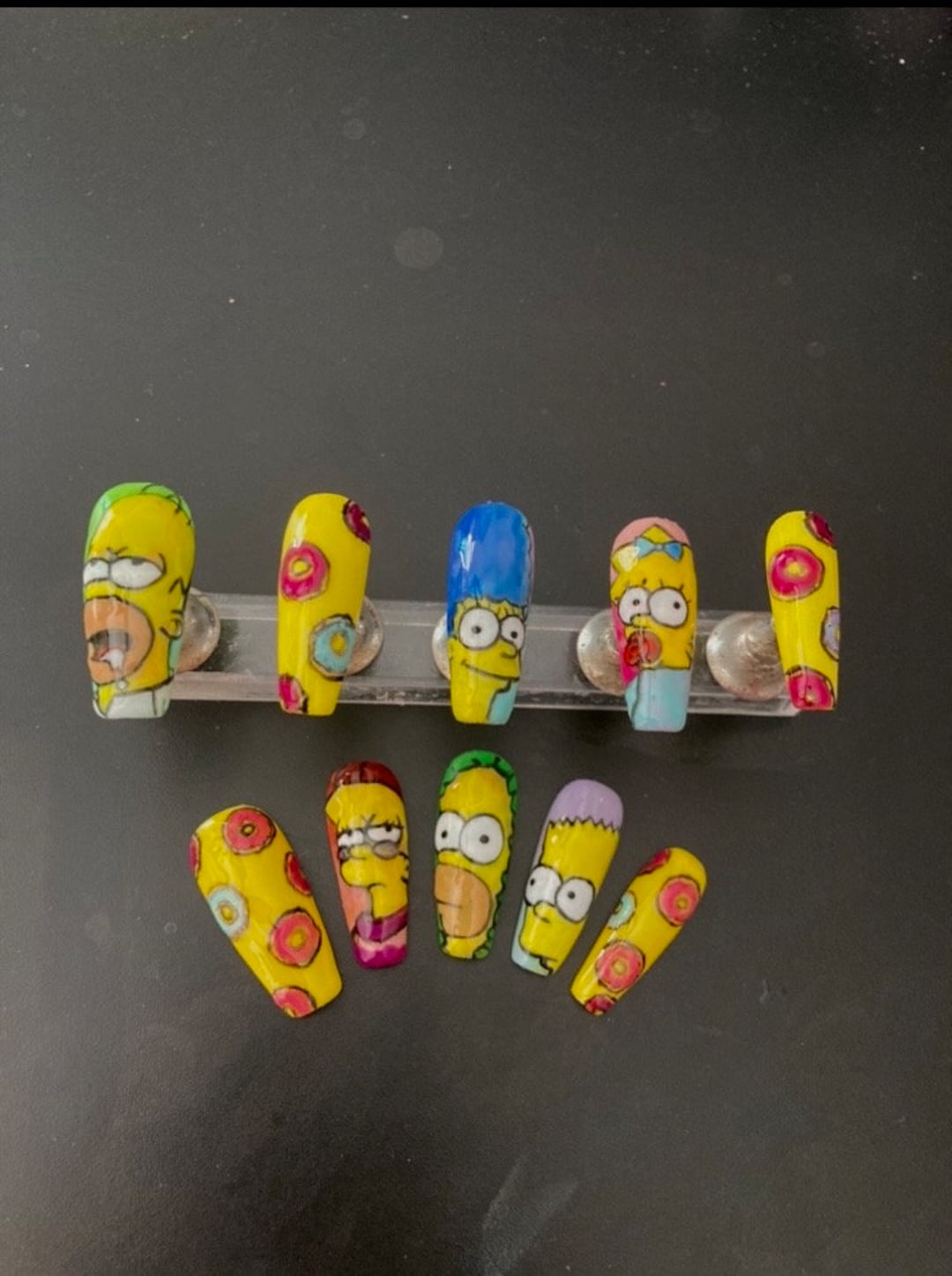 Cartoon Press on Nails the Simpsons / Handmade Simpsons False Nails ...