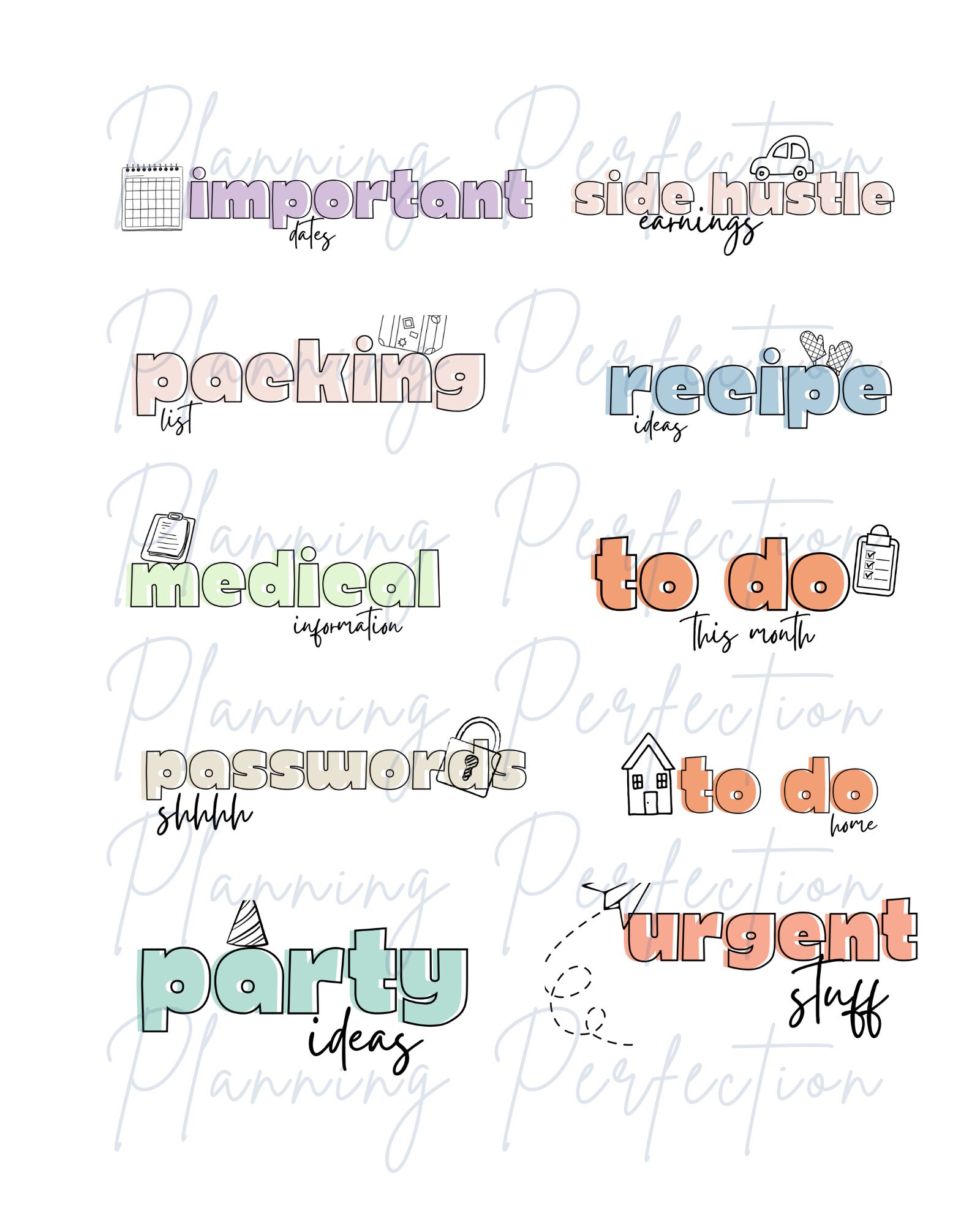 Google Keep Headers- CUSTOMIZABLE Everyday Package- Digital List ...
