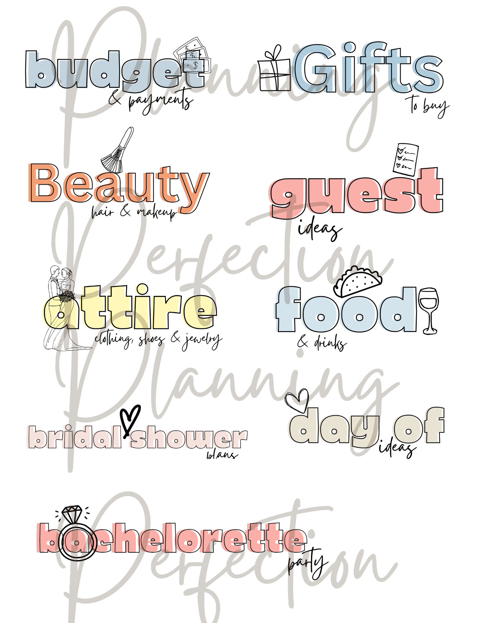 Google Keep Headers- CUSTOMIZABLE Wedding Package -digital List ...