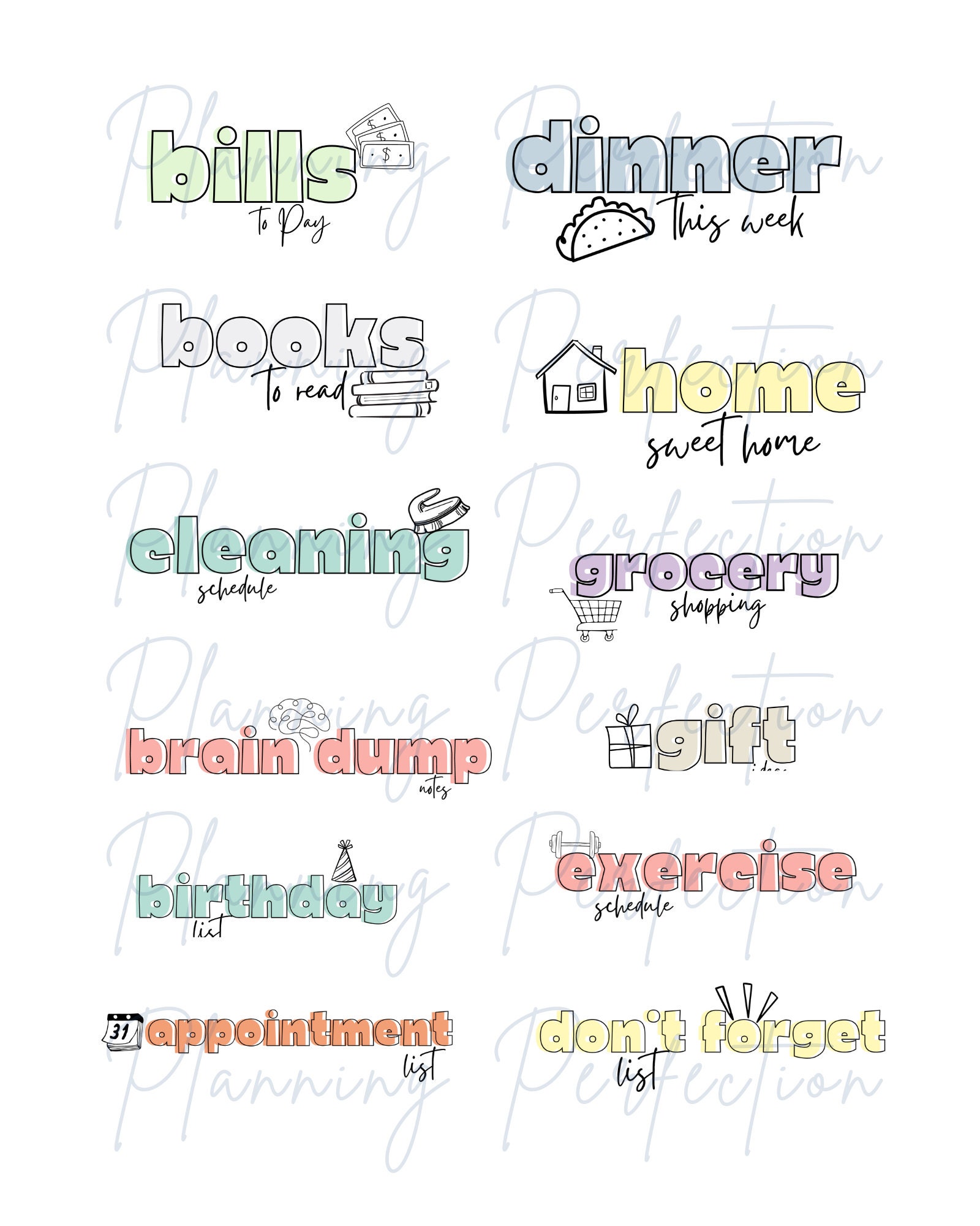 Google Keep Headers- CUSTOMIZABLE Everyday Package- Digital List ...
