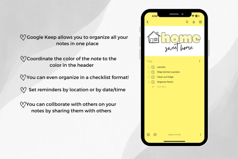 Google Keep Headers- CUSTOMIZABLE Everyday Package- Digital List ...