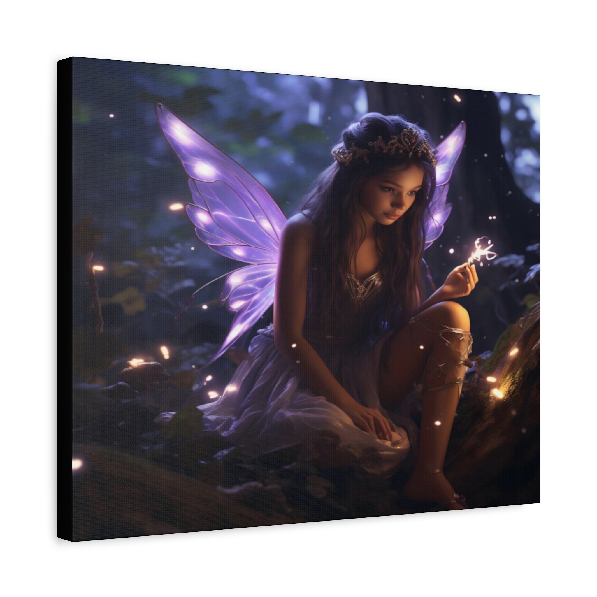 Enchanting Fairy in a Magical Forest, Graceful Art Print on Matte ...