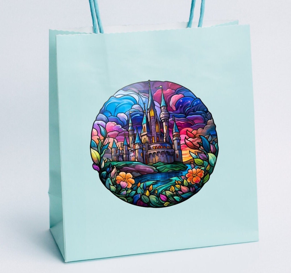 Round Castle Sticker Princess Castle Sticker Vinyl Sticker - Etsy