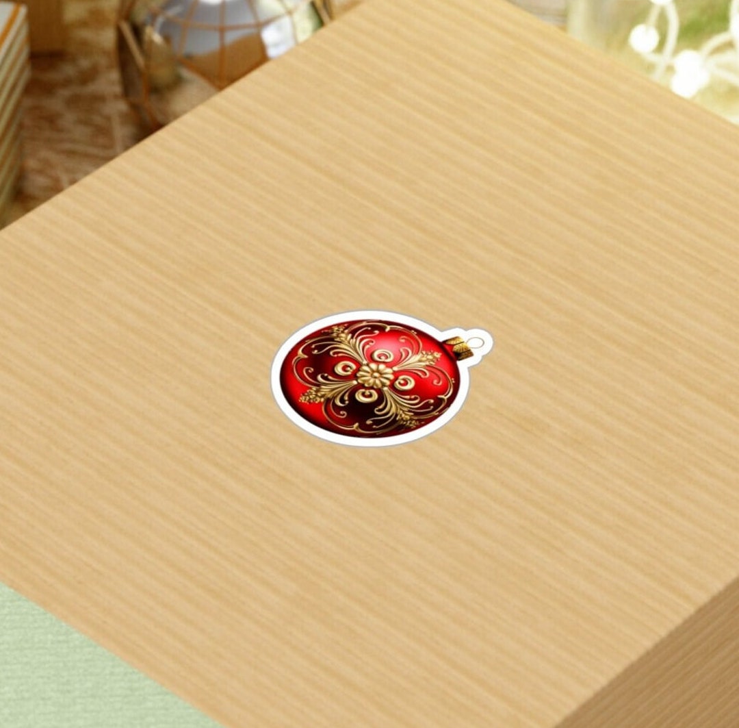 Christmas Ornament Sticker Red Ornament Christmas Sticker - Etsy