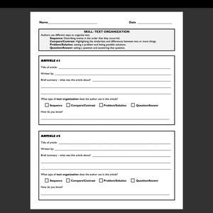 Newspaper Article Summary ELA Worksheets - Etsy