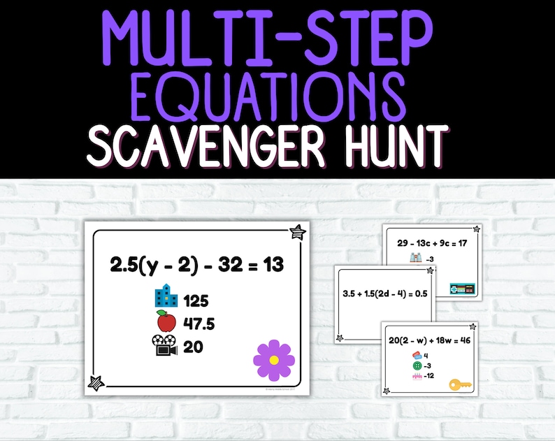 Multi-step Equations SCAVENGER HUNT - Etsy