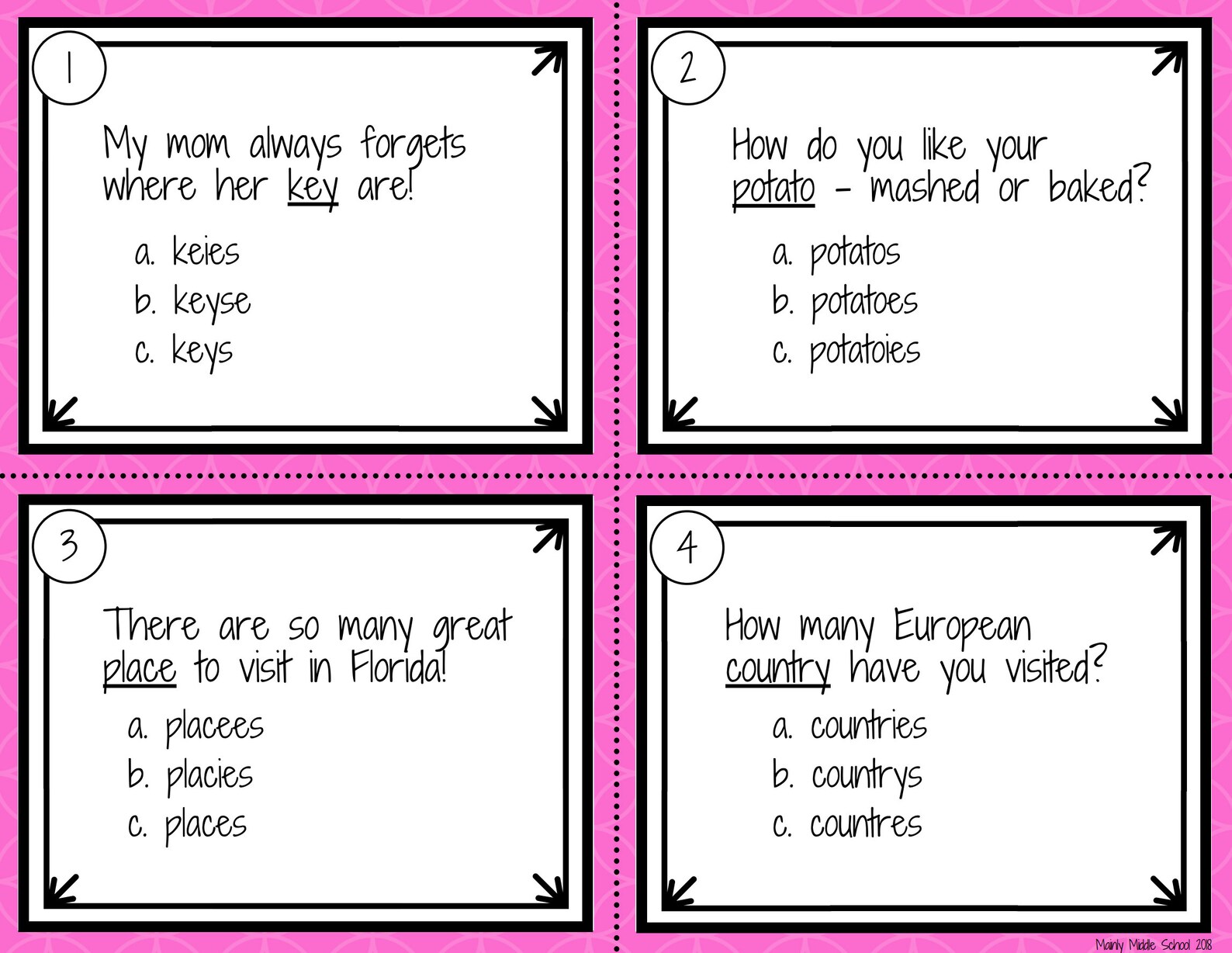 Plural Nouns TASK CARDS (set of 50) - Etsy