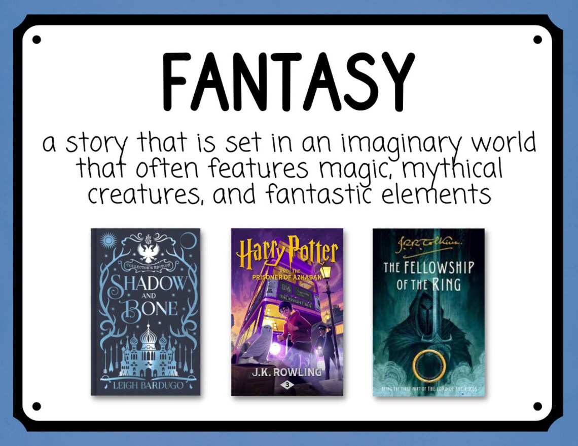 Literary Genre Posters set of 18 - Etsy
