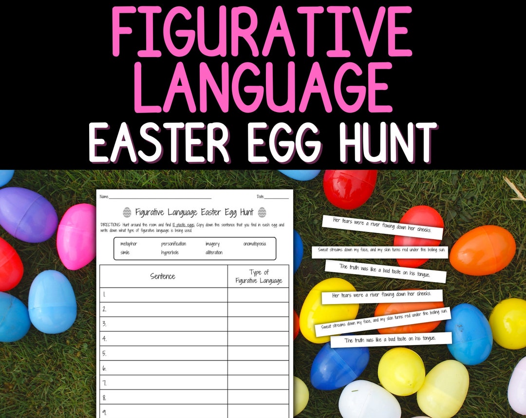 Figurative Language ELA Easter Egg Hunt | ELA Easter Activity ...