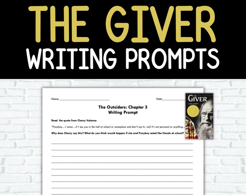 THE GIVER Writing Prompts - Etsy