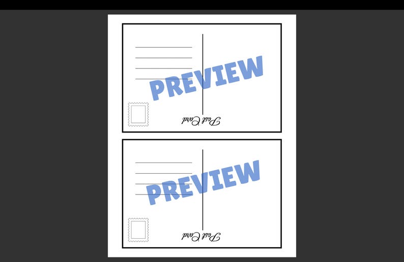 Postcard Template - Etsy