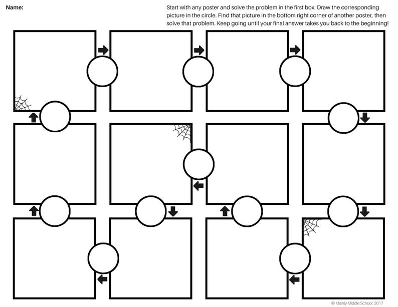 GCF & LCM Halloween Math Scavenger Hunt - Etsy