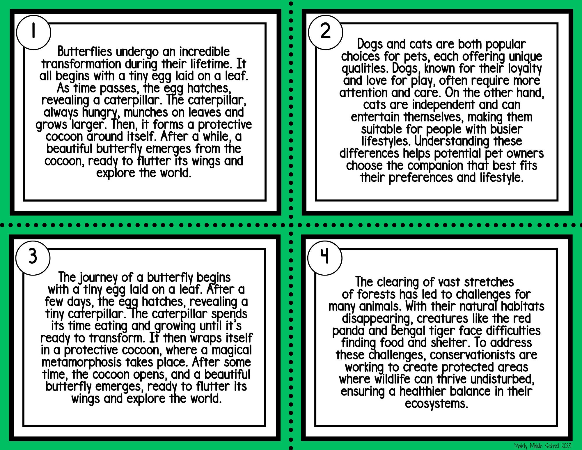 Nonfiction Text Structure ELA TASK CARDS - Etsy