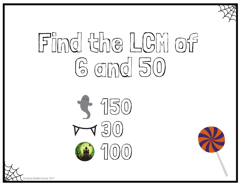 GCF & LCM Halloween Math Scavenger Hunt - Etsy