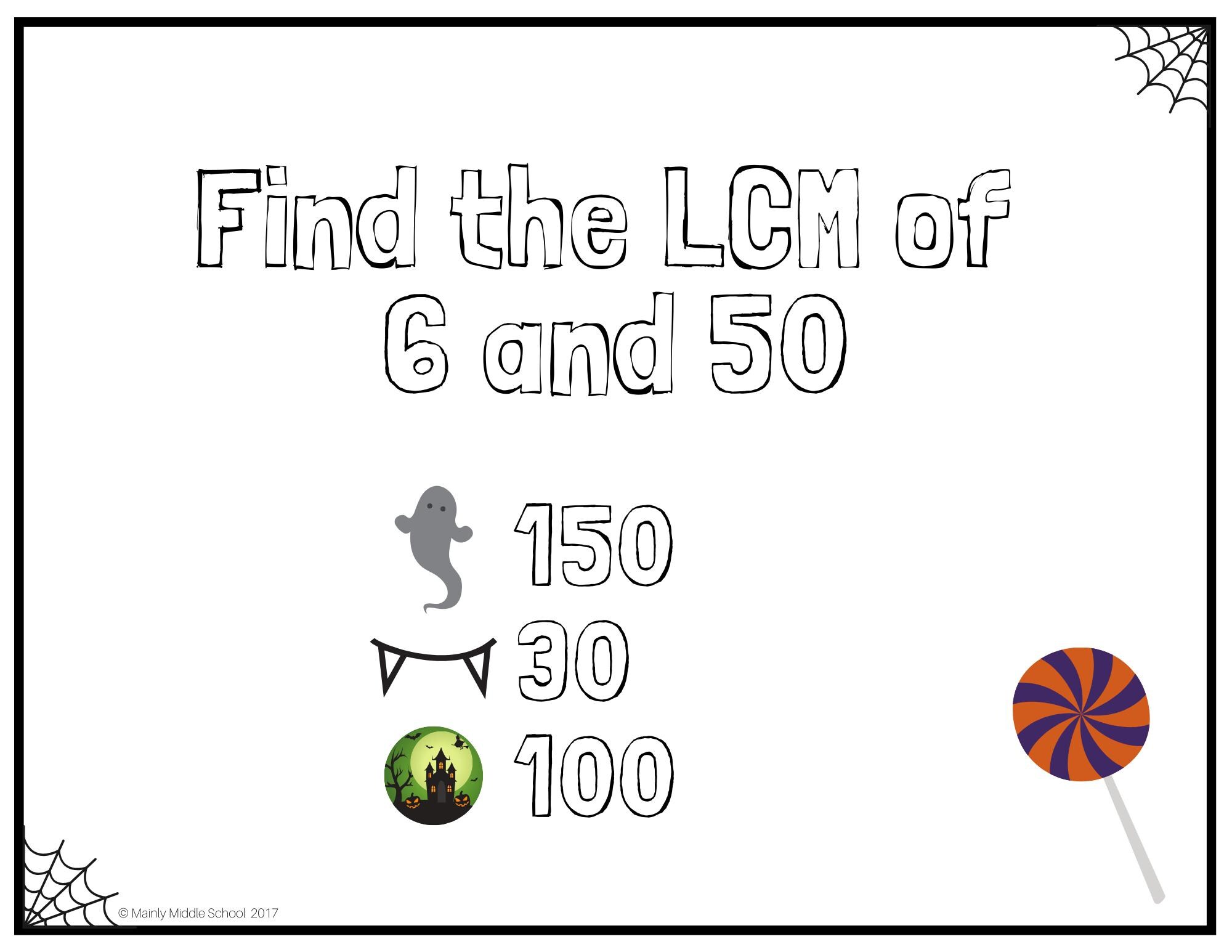 GCF & LCM Halloween Math Scavenger Hunt - Etsy