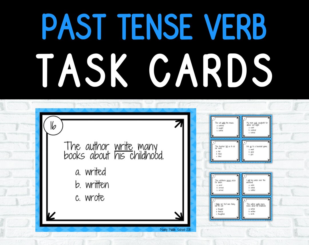 Past Tense Verbs ELA TASK CARDS (set of 50) - Etsy