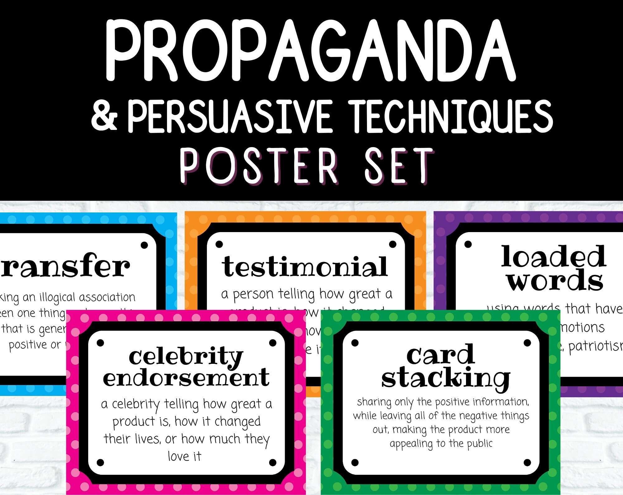 Propaganda and Persuasive Techniques Posters - Etsy