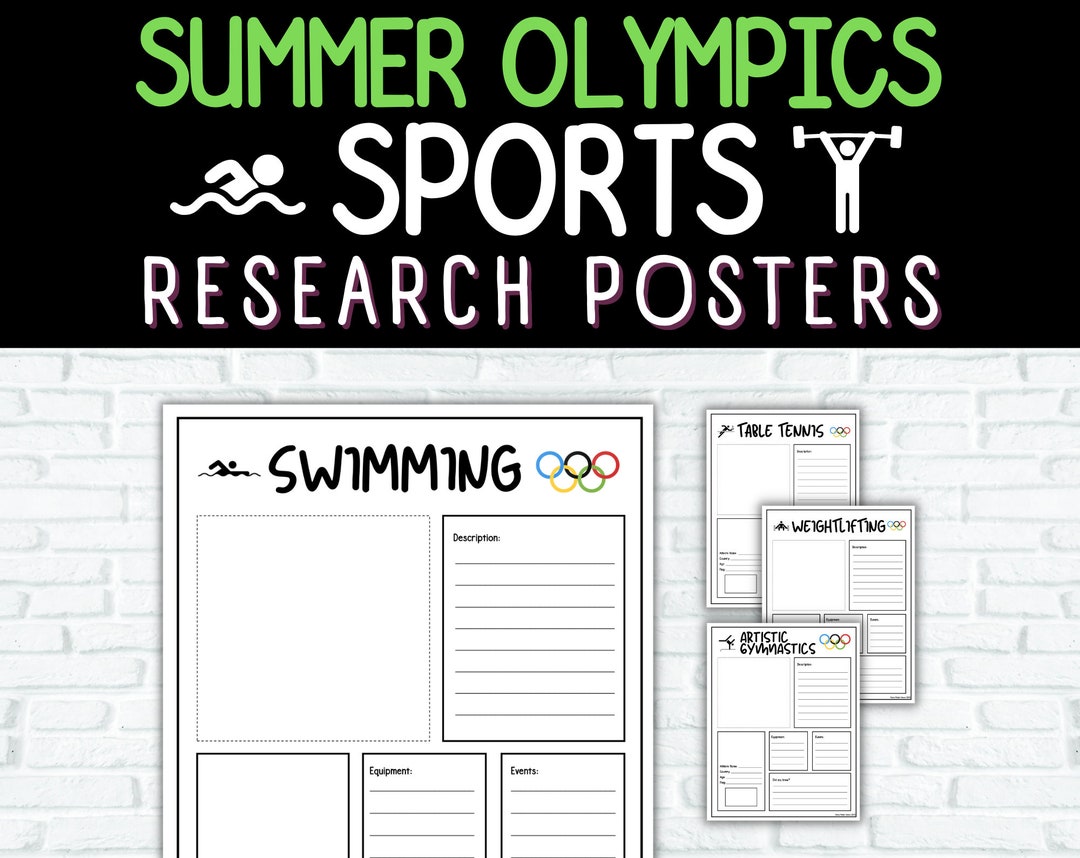 Summer Olympics Sports Research Posters - Etsy