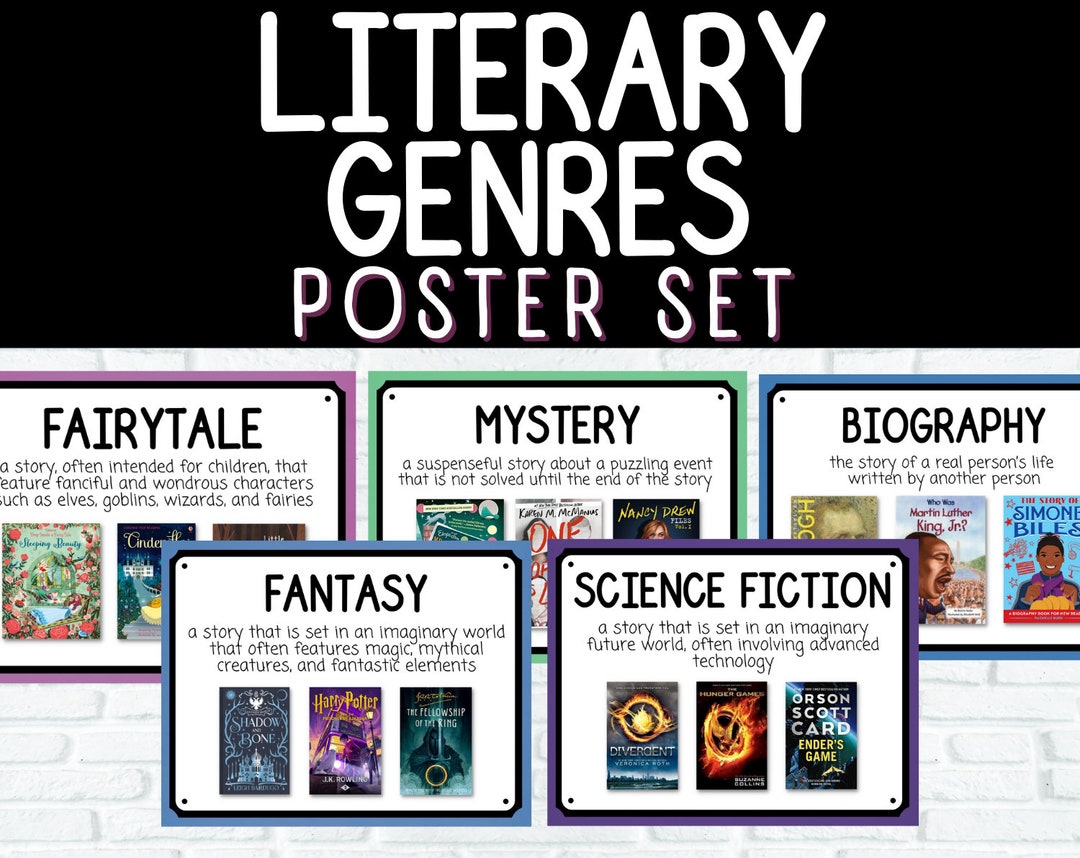 Literary Genre Posters (set of 18) - Etsy
