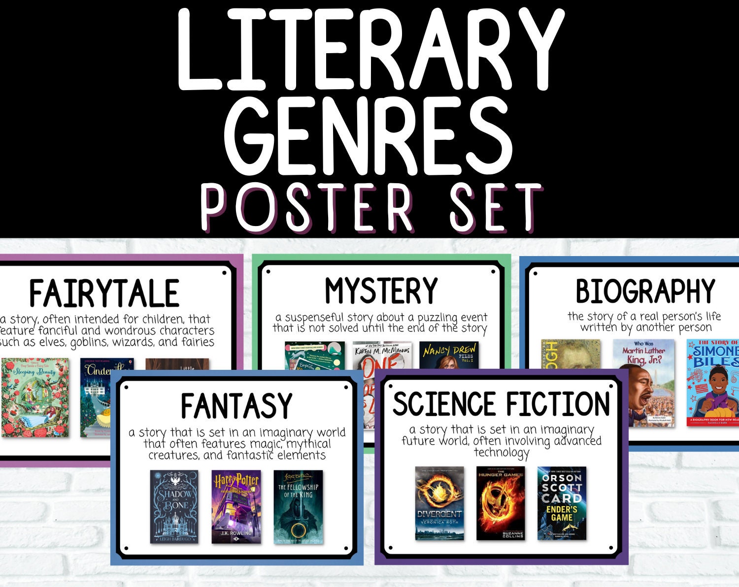 Literary Genre Posters (set of 18) - Etsy