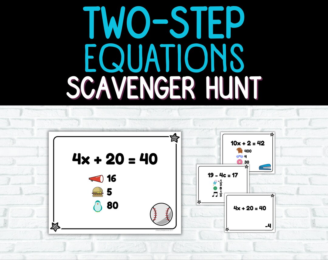 Two-step Equations SCAVENGER HUNT - Etsy