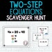 Two-step Equations SCAVENGER HUNT - Etsy