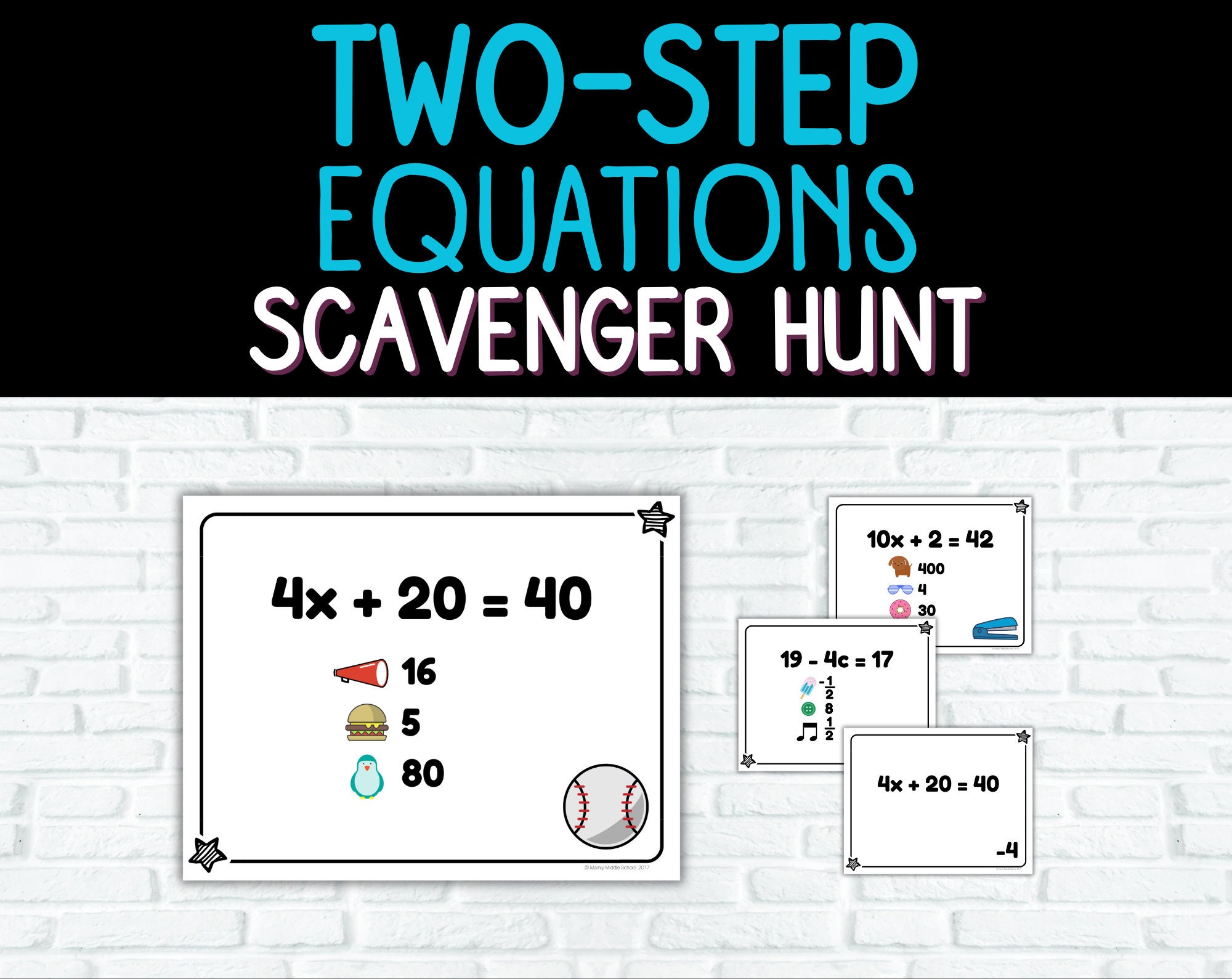Two-step Equations SCAVENGER HUNT - Etsy