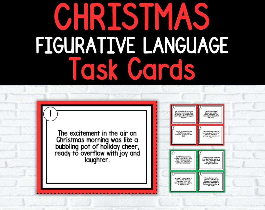 Christmas Figurative Language Task Cards (set of 24) - Etsy