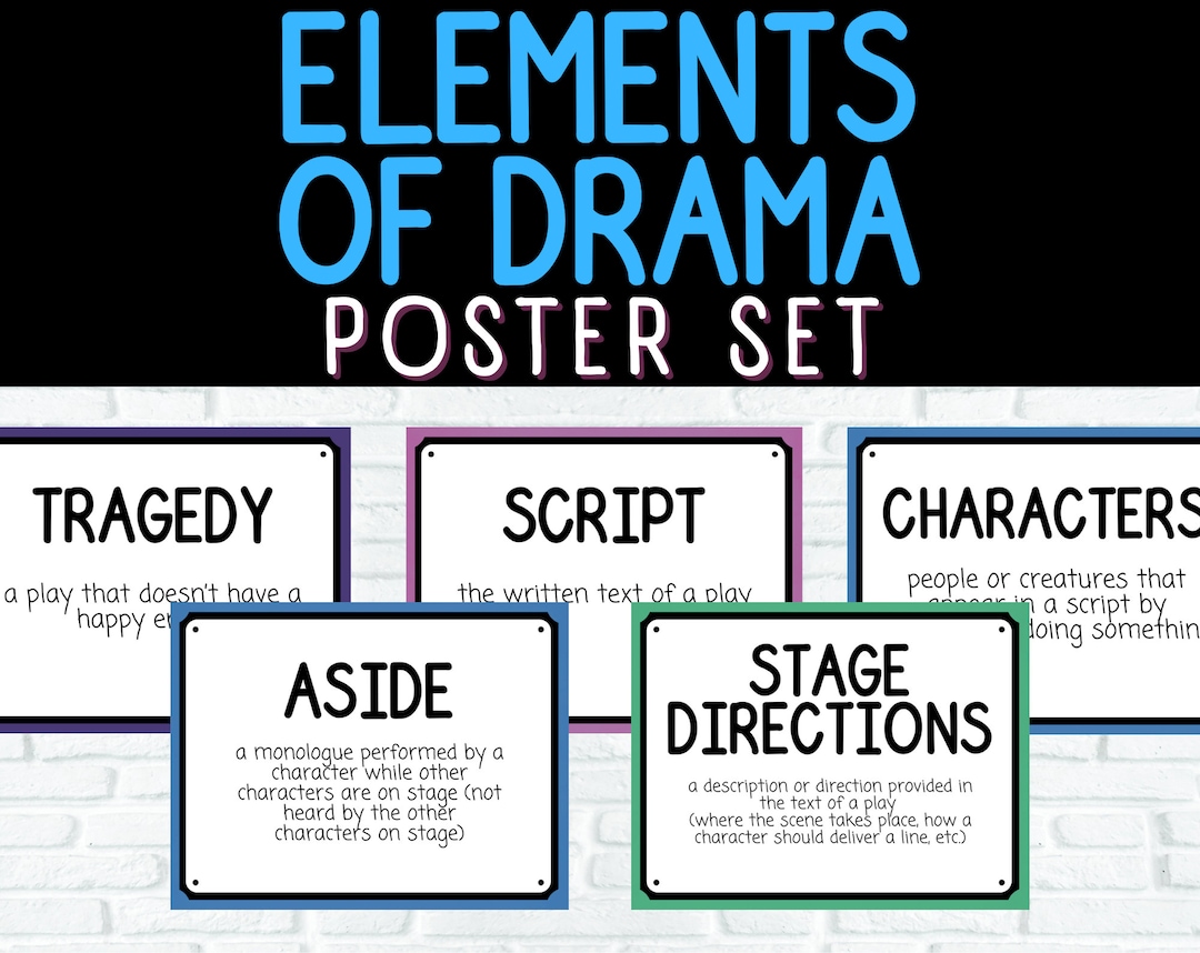 Elements of Drama Posters, Theatre Vocabulary Bulletin Board Signs ...