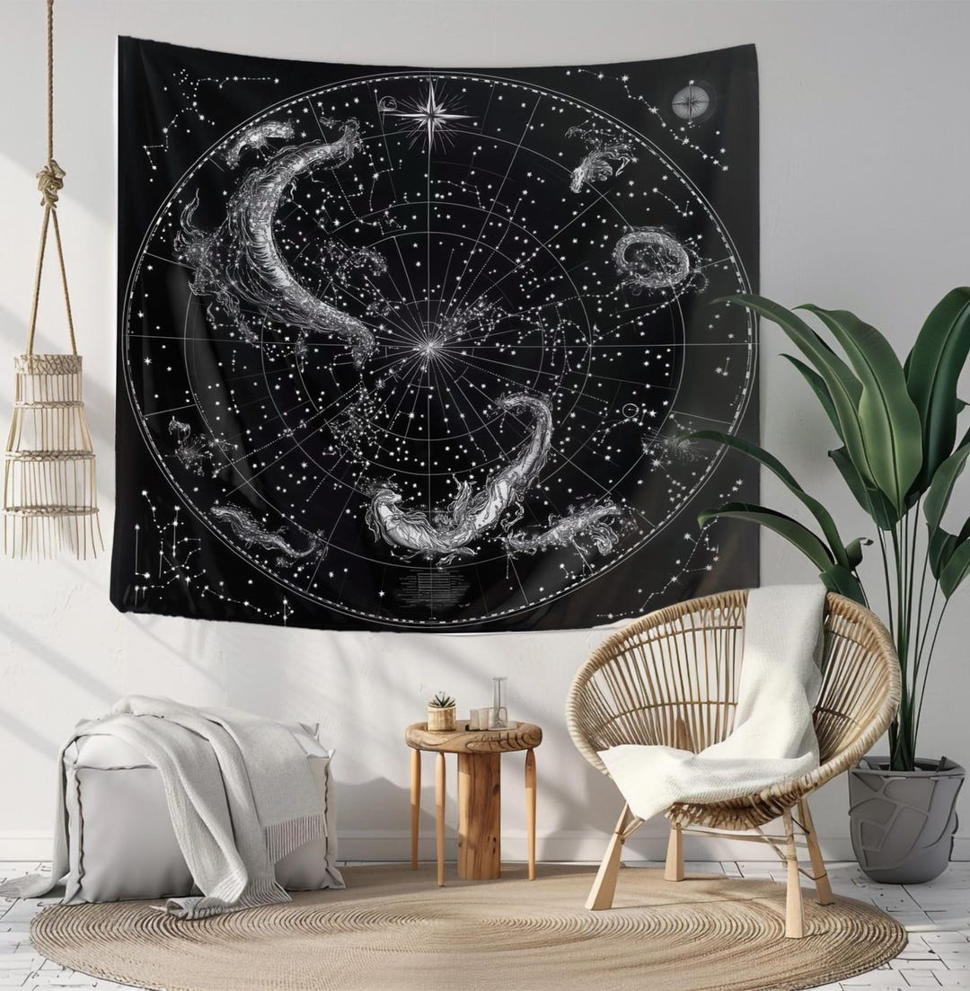 Constellations Map, Wall Tapestry, Astronomy, Constellation, Astrology ...