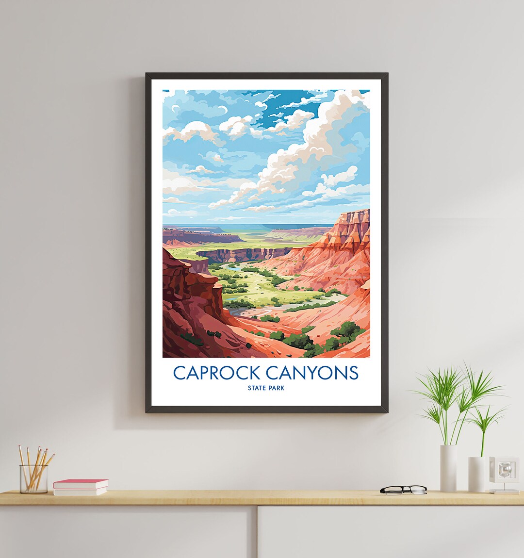 Caprock Canyons Travel Poster Caprock Canyons Art Texas - Etsy