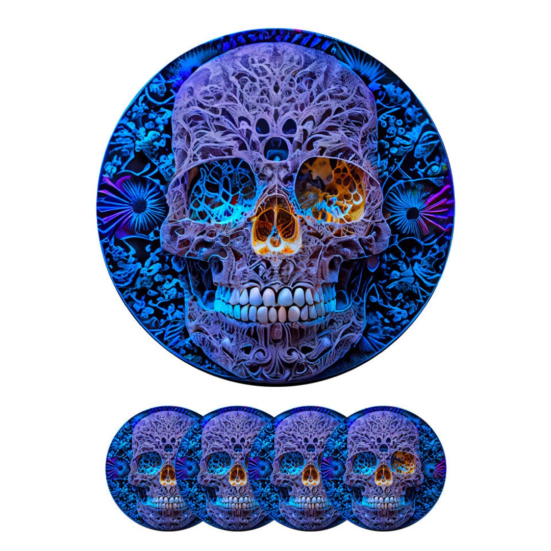 SKULL Epoxy Emblem All Sizes Set of 4 Domed Sticker 3D Print - Etsy