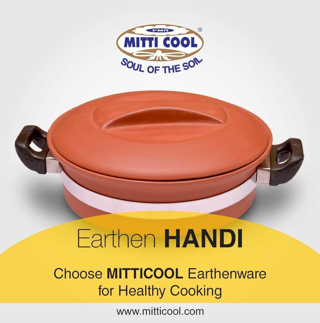 MITTI COOL Indian Clay Kadai/mud Kadai/clay Handi for Cooking W/ Lid ...