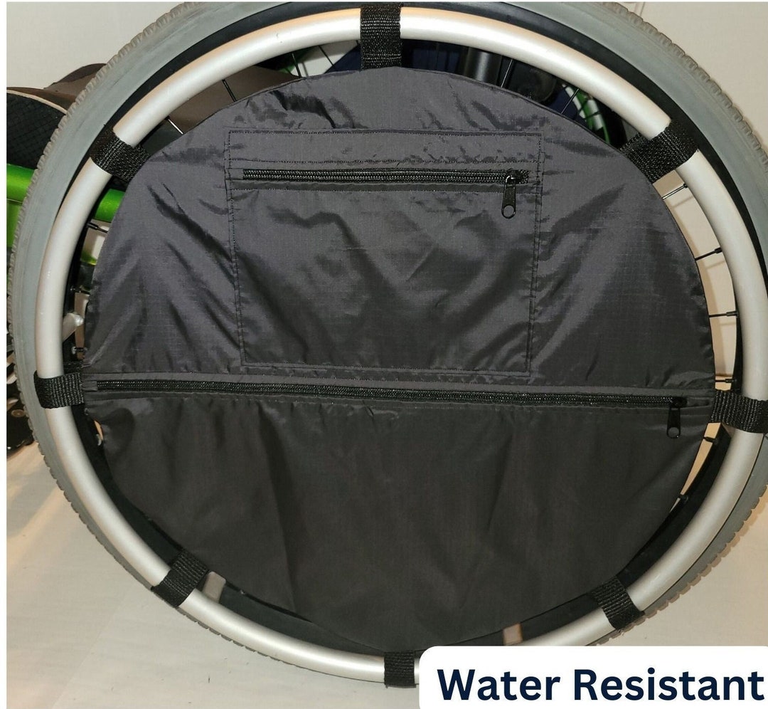Wheelchair Wheel Bag, Pouch Zipper Pockets Add Storage, Fits 24 Inch ...