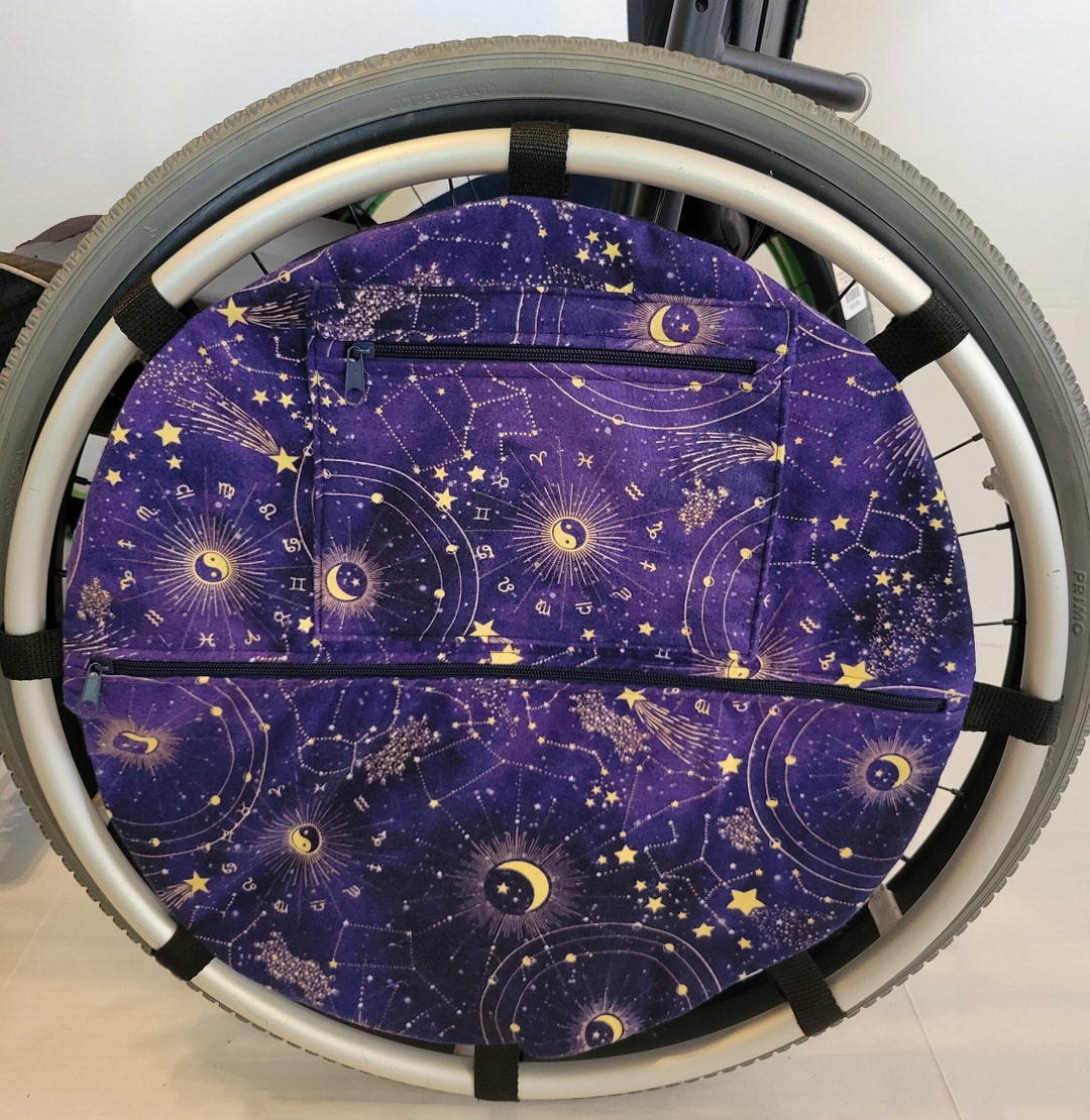 Wheelchair Wheel Bag, Pouch Zipper Pockets Add Storage, Fits 24 Inch ...