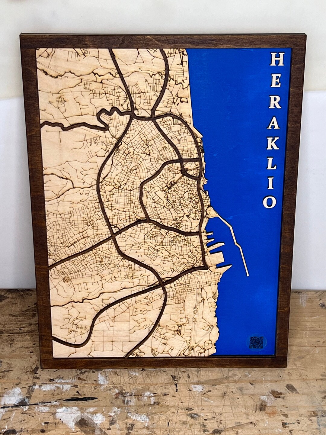Handmade Wooden Map of Any City in the World iraklio Creta. - Etsy UK
