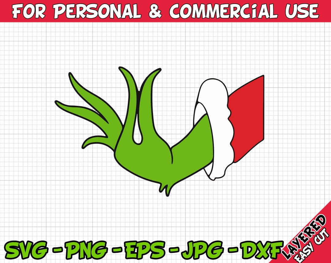 Grinch Hand Svg Cricut Vector Cut File Silhouette Digital - Etsy UK