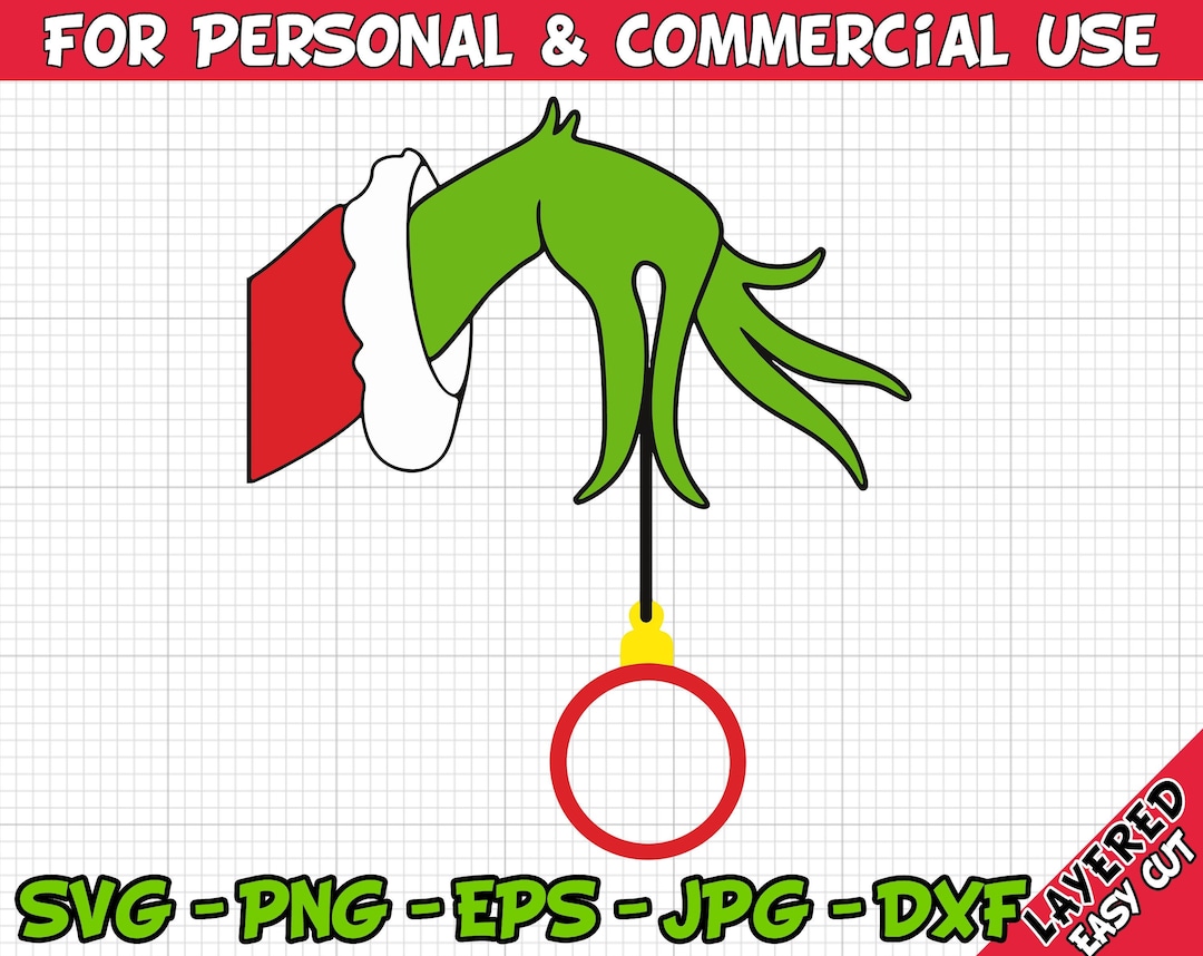 Grinch Hand Svg Cricut Vector Cut File Silhouette Digital - Etsy