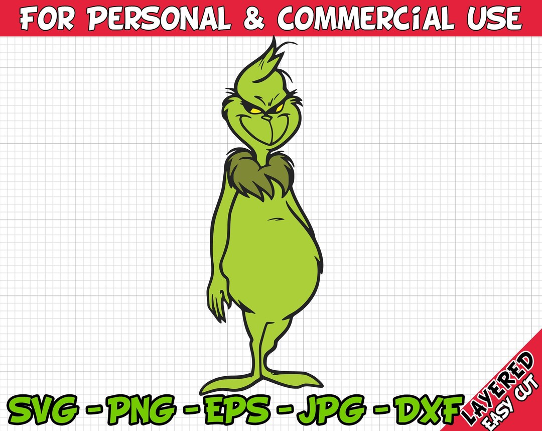 Grinch Cricut Digital Vector Cut File & Silhouette Digital File, Grinch ...