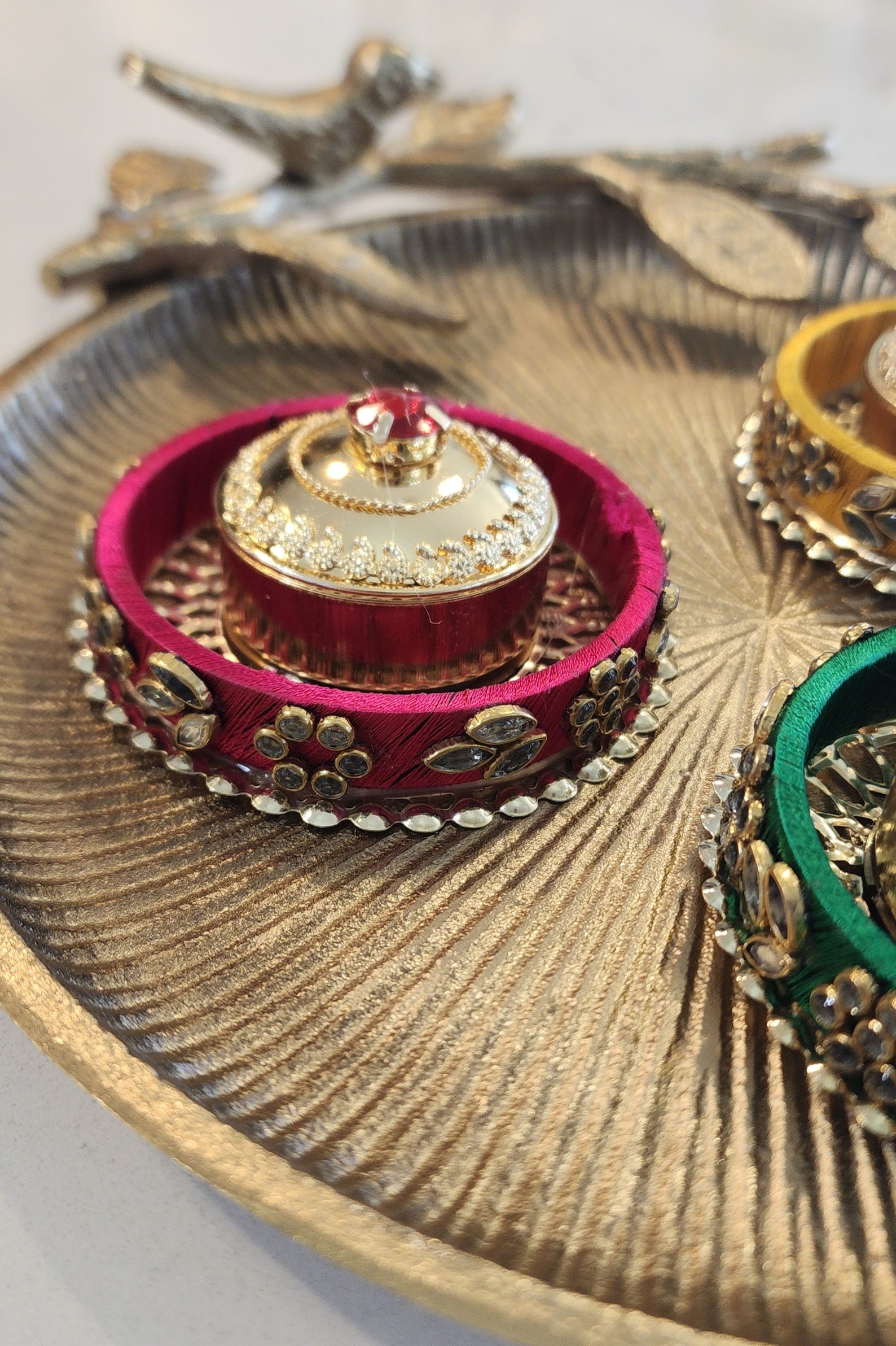 Kundan Bangle Kumkum Box - Ethnic Pooja Return Gift - Etsy